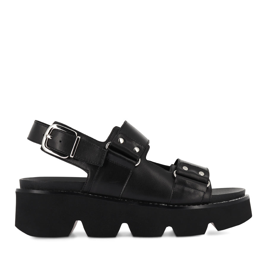 ROMELLA - BLACK LEATHER – Evans Shoes