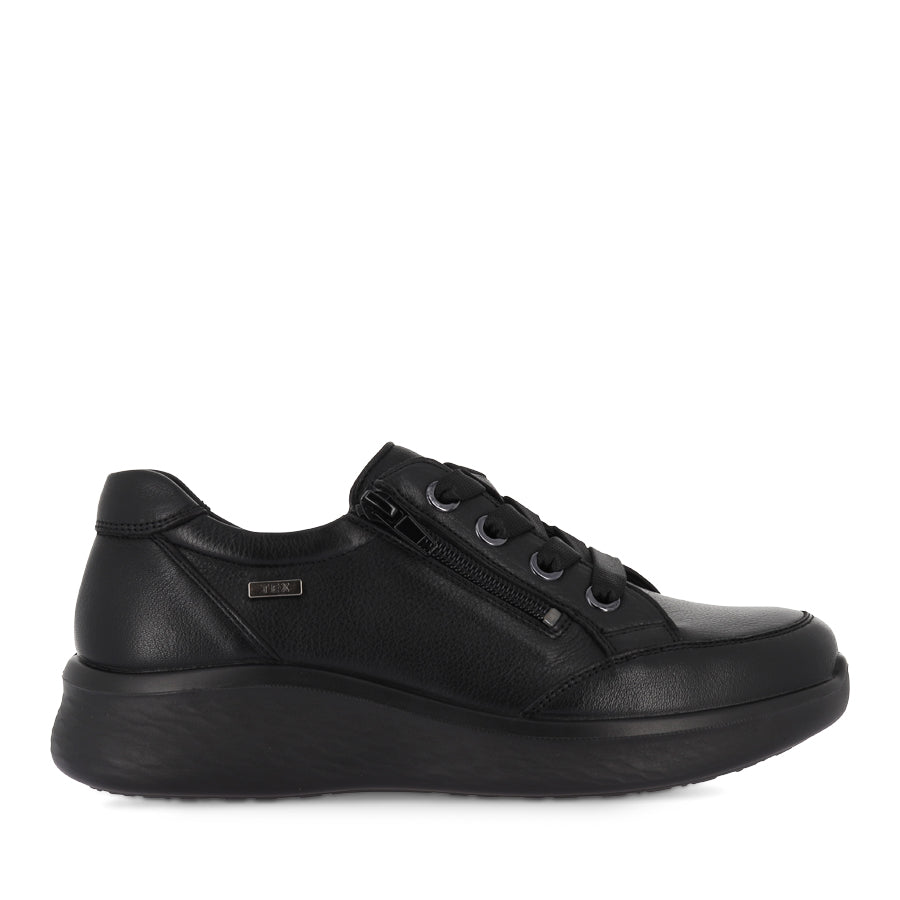 PETA P-811 - BLACK BLACK LEATHER – Evans Shoes