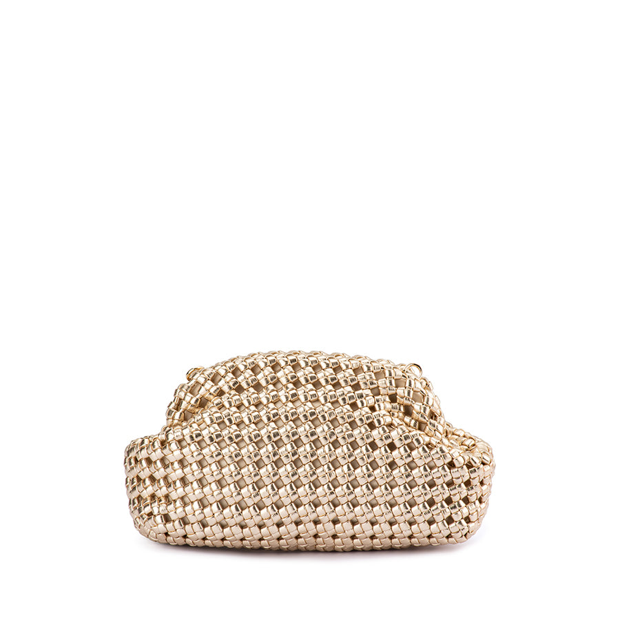 EVERLY HAND WOVEN CLUTCH - GOLD – Evans Shoes